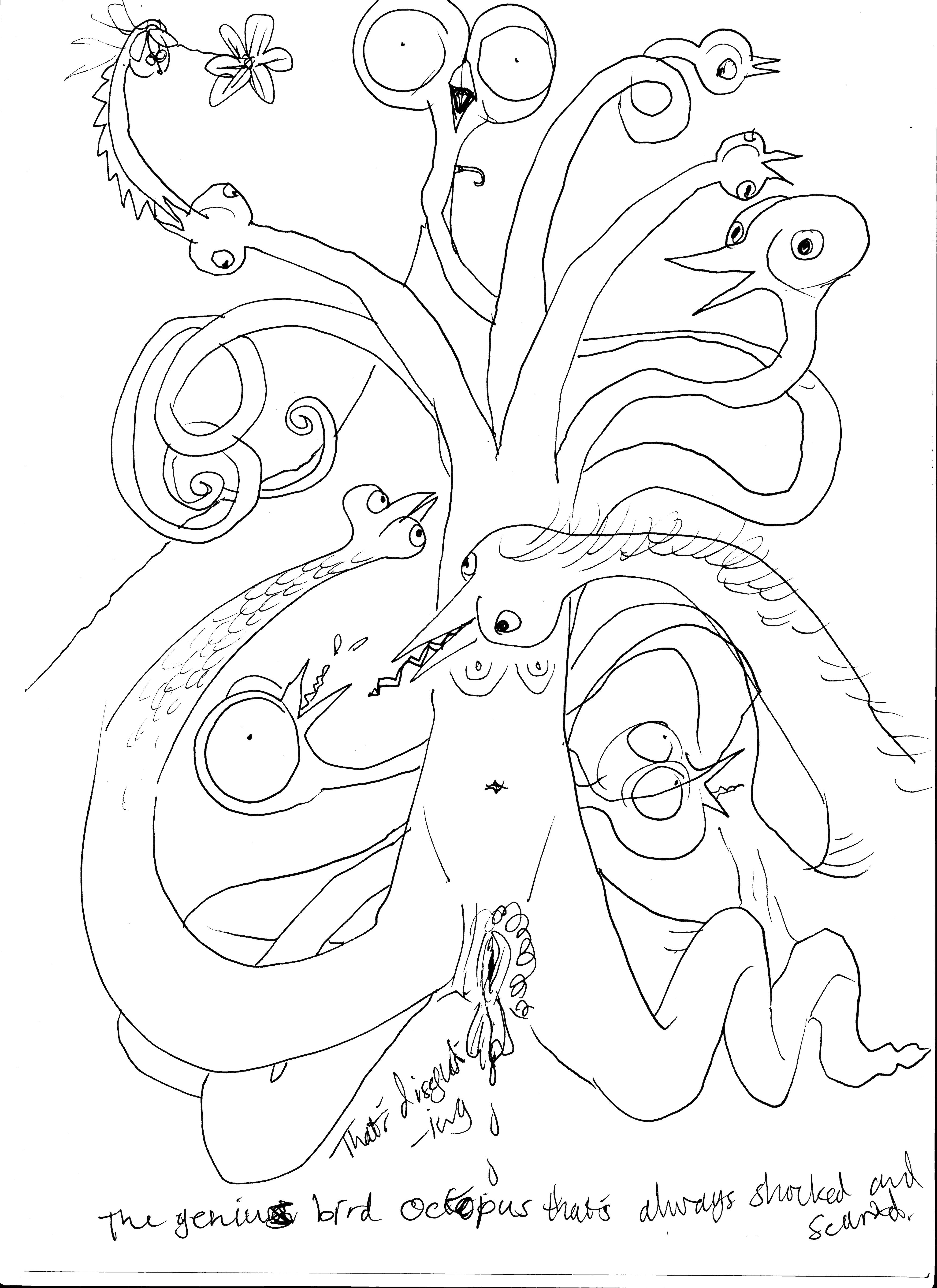 Brunswick Street Gallery - Eddy Burger | Genius bird-octopus